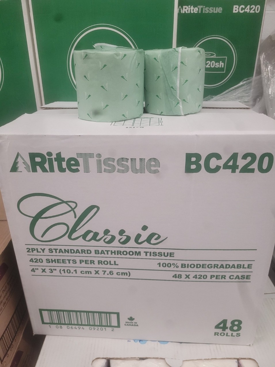 RiteTissue Classic 2 ply Quality Bathroom Tissue 420 Sheets, 48/Pack