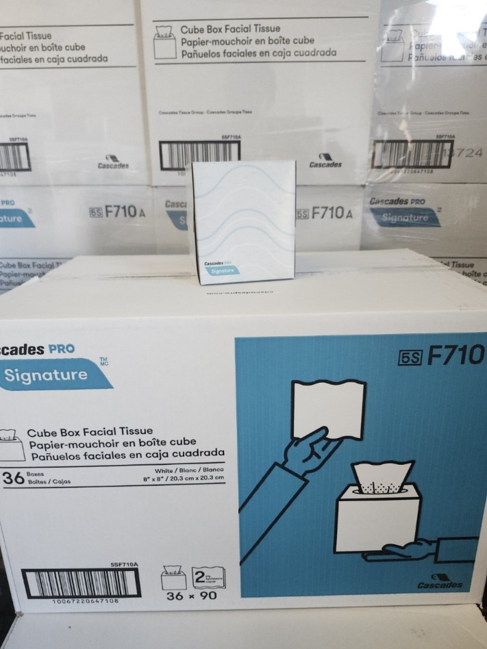facial tissue Cube box , 90 sheets 8"x8" F710