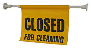Hanging door Sign - "Closed for Cleaning" English/french M2