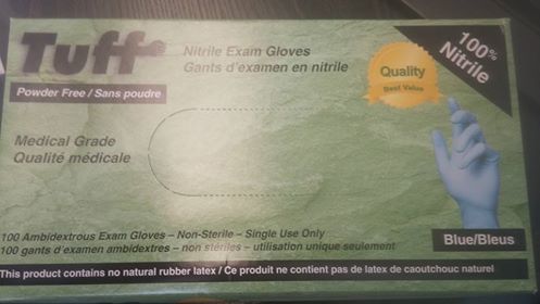 Tuff nitrile exam gloves medical grade 4 mill Powder Free 100x10box