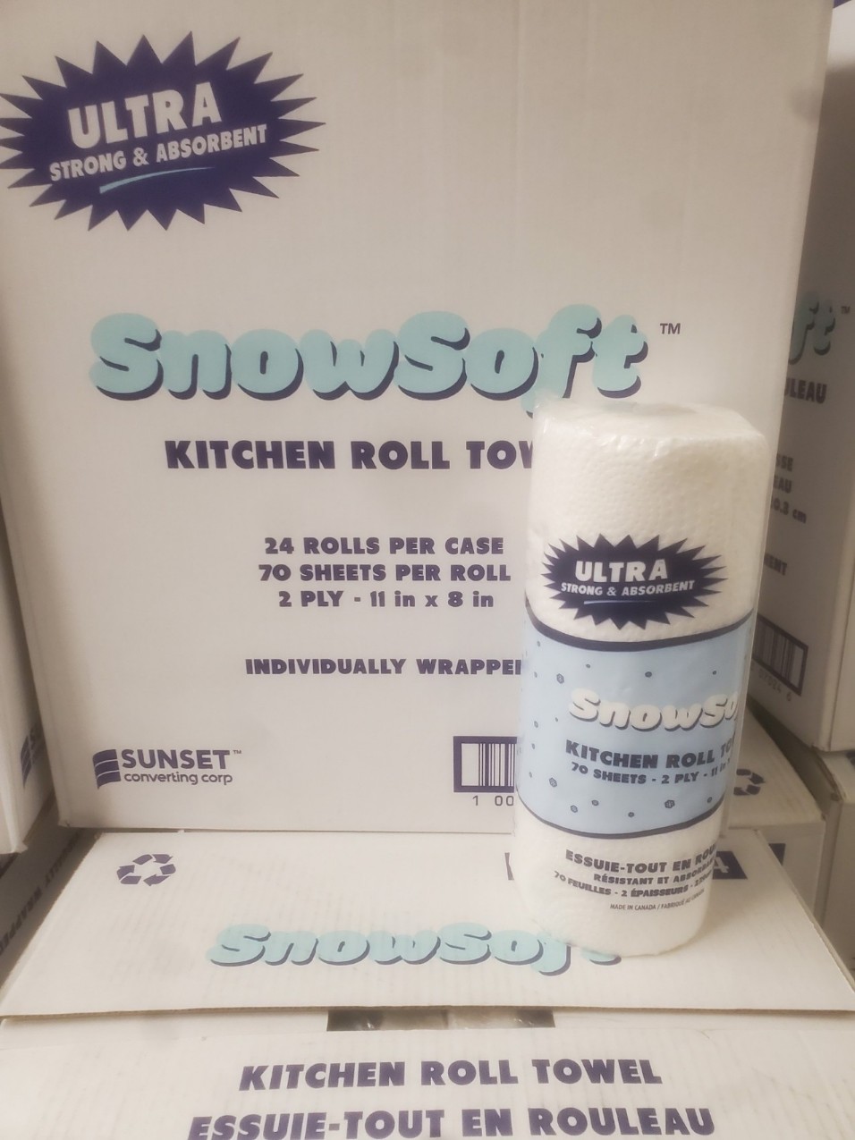 snow soft :Kitchen Roll Towels, 70 Sheets 24 rolls